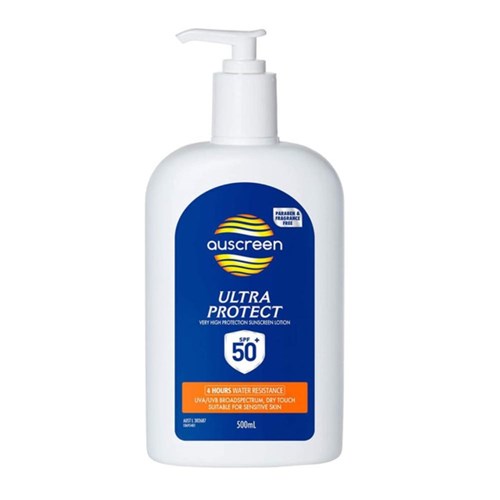 Auscreen Ultra Protect SPF 50+ Sunscreen 500ml Pump Bottle | Hunters 1866