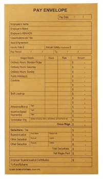 Printed Pay Envelope - 50 Self Seal Pay Envelopes | Hunters 1866