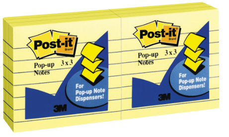 Post It R335-YL Pop Up Notes Refill Lined Yellow | Hunters 1866