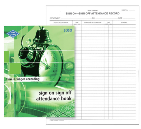 Zions Sign On Sign Off Attendance Book | Hunters 1866